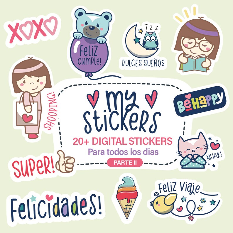 Digital Stickers for Daily Use. for Whatsapp and Social Media ...