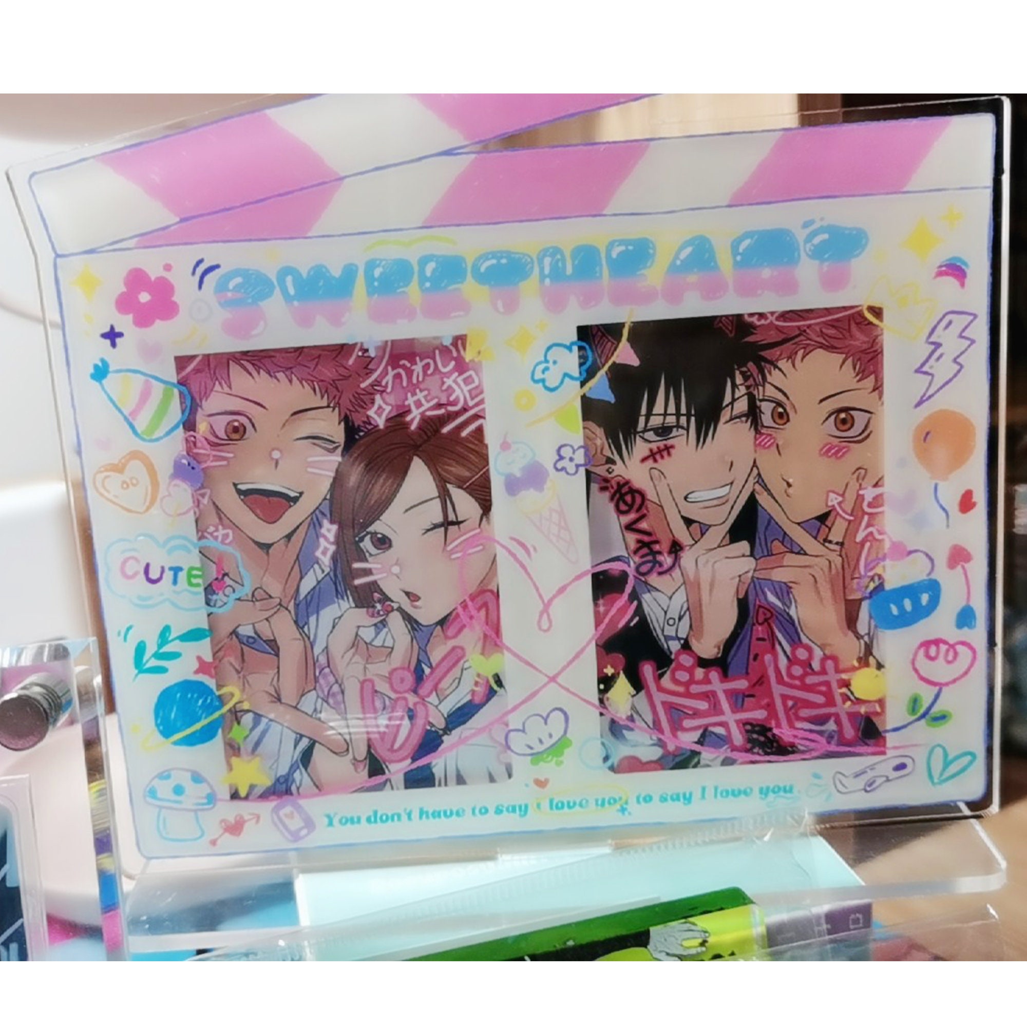 Kpop Acrylic Photocard Frame Holder Polaroid Stand Standee Pendant Cute ...