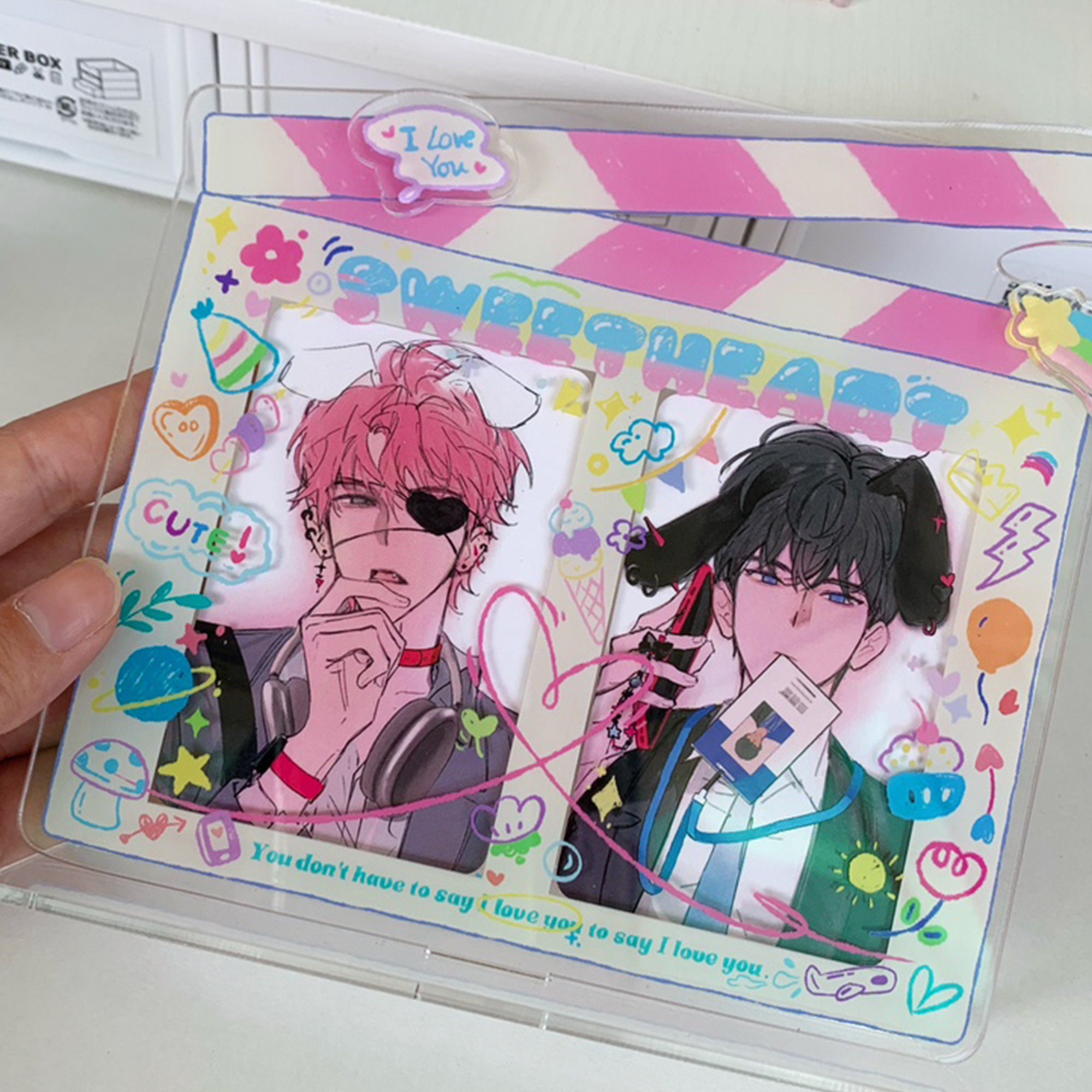 Kpop Acrylic Photocard Frame Holder Polaroid Stand Standee Pendant Cute ...