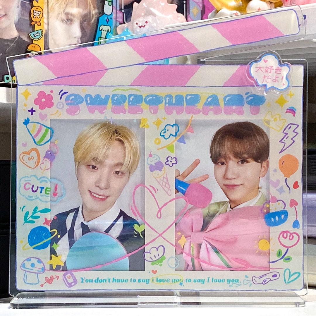 Kpop Acrylic Photocard Frame Holder Polaroid Stand Standee Pendant Cute ...