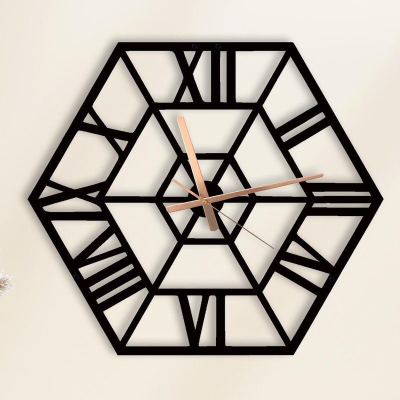 Hexagon Clock - Etsy New Zealand