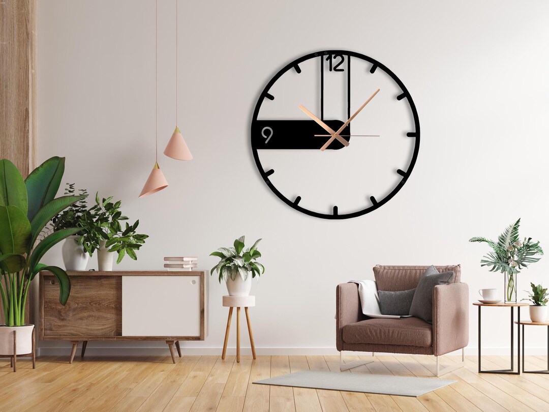 Modern Minimalist Metal Wall Clock, Large Wall Clock, Living Room Decor ...