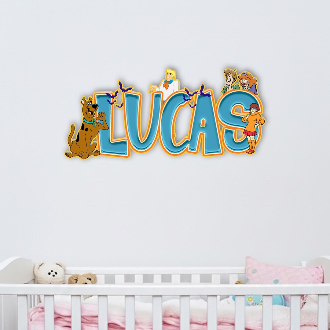 Custom Scooby Doo Wooden Name Sign, Personalized Kids Room Wall Decor ...