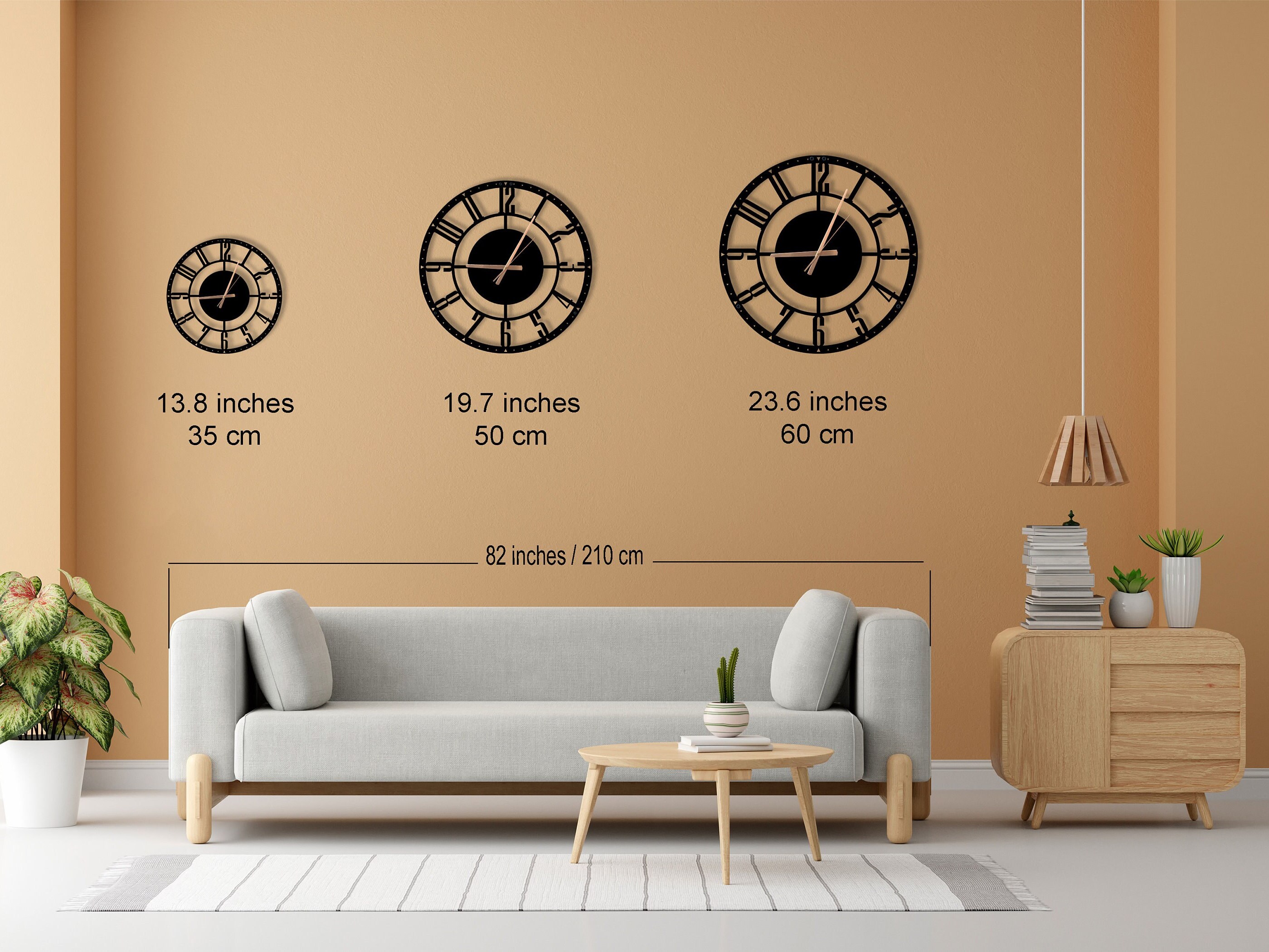 Large Metal Wall Clock With Latin Numerals, Unique Outdoor Clock ...