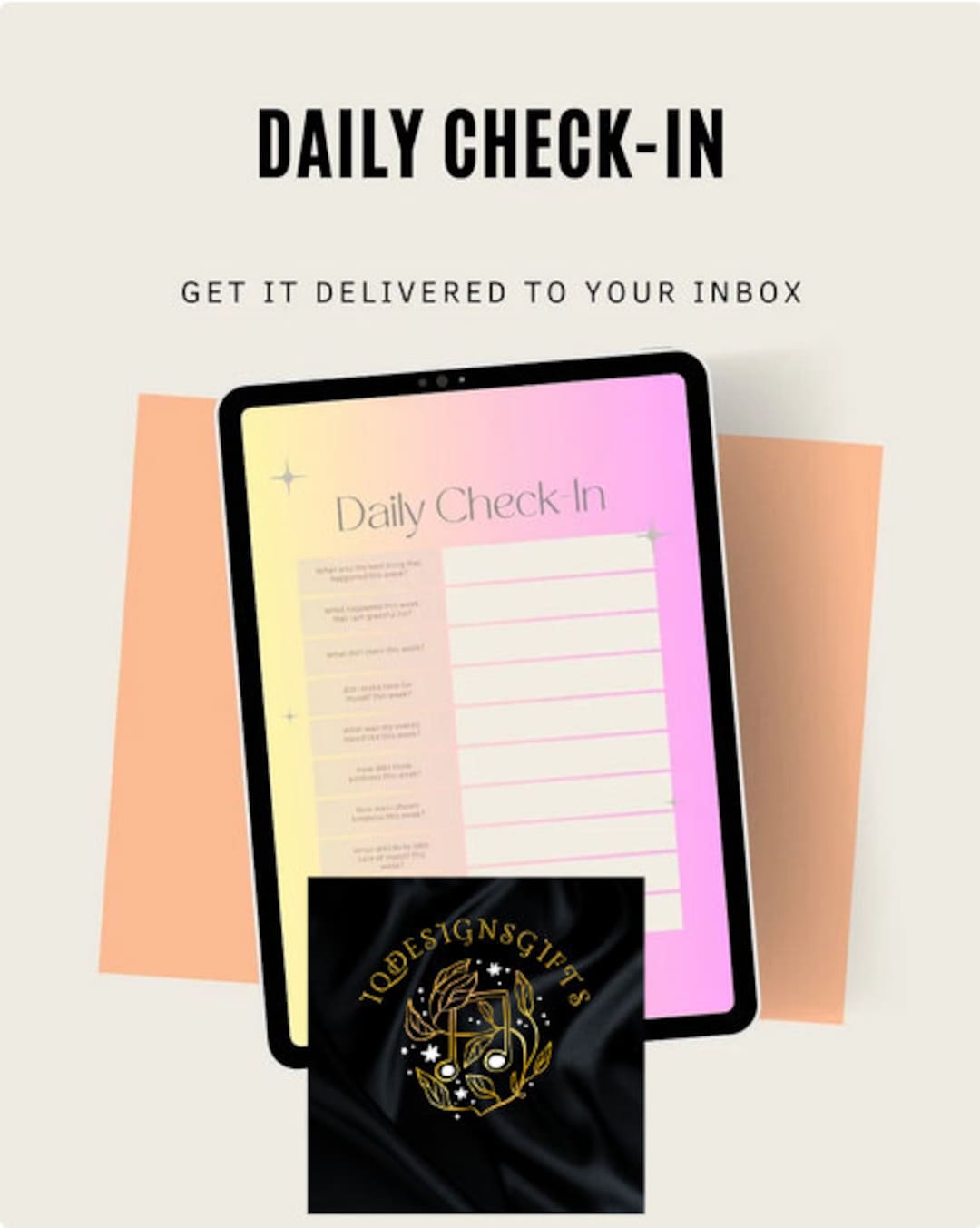 Daily Check in Planner for Checklists or Reminders Digital PDF Handmade ...