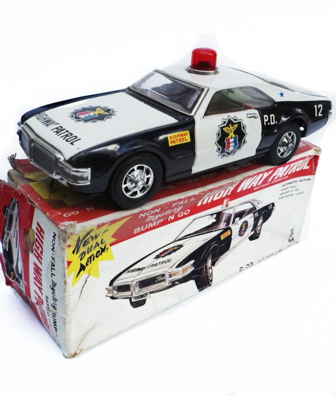 Antique Tin Police Car Taiyo High Way Patrol - Etsy