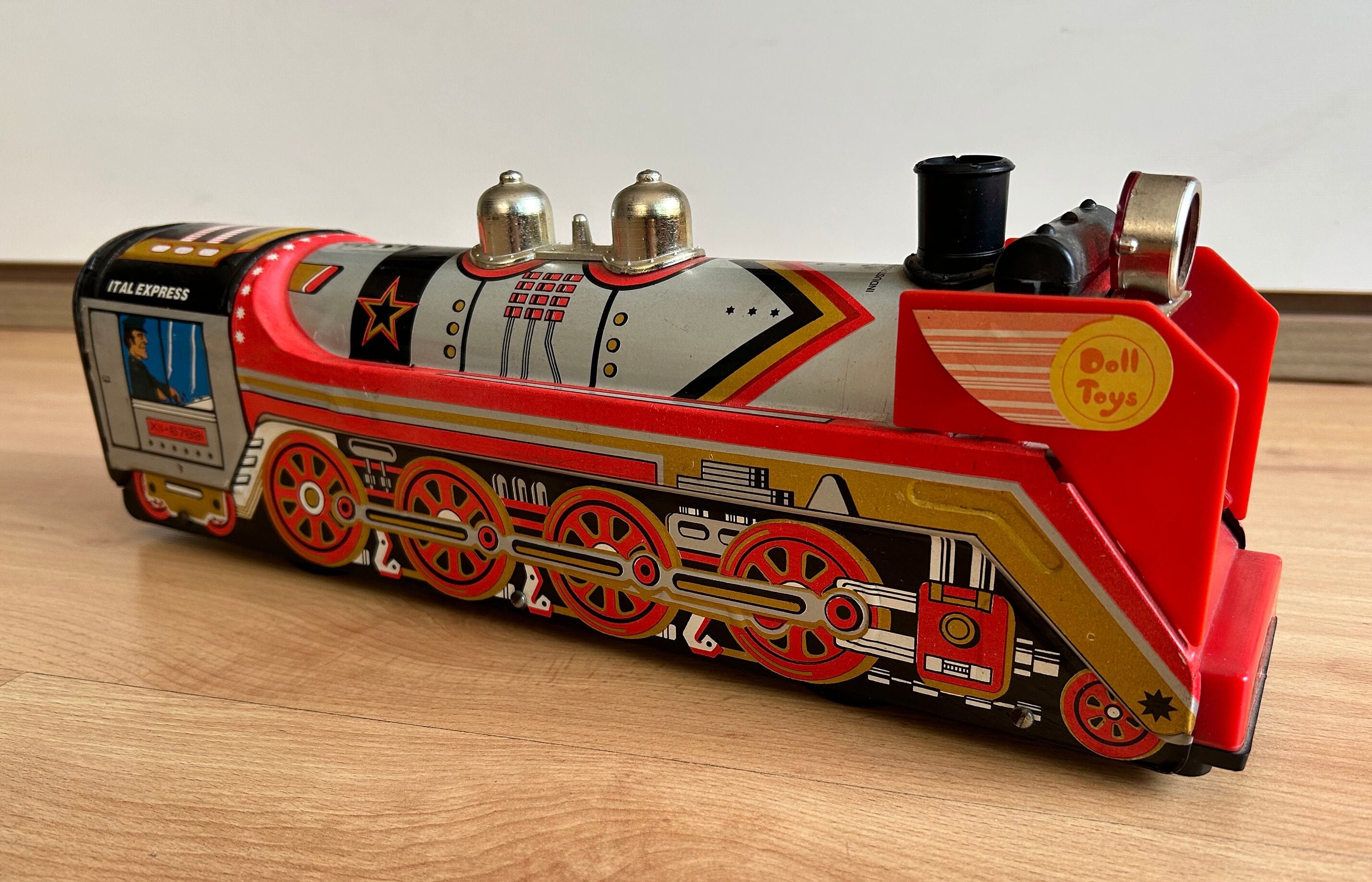 Tin and Plastic Train Locomotive Brand Doll Toys, Ital Express XII ...