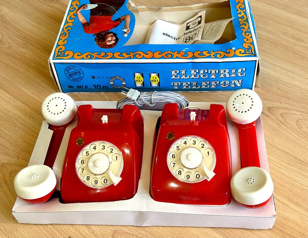 Geobra Toy Telephone Set, Germany, 1970 - Etsy