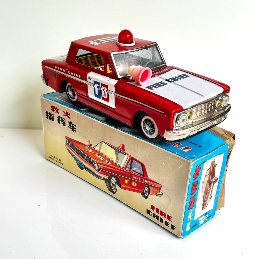 Tin Fire Chief Toy Car, Vintage Fire Chief Toy Car, 1970s MF 204 - Etsy