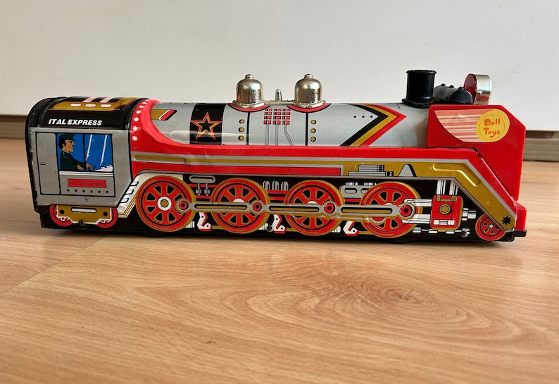 Tin and Plastic Train Locomotive Brand Doll Toys, Ital Express XII ...
