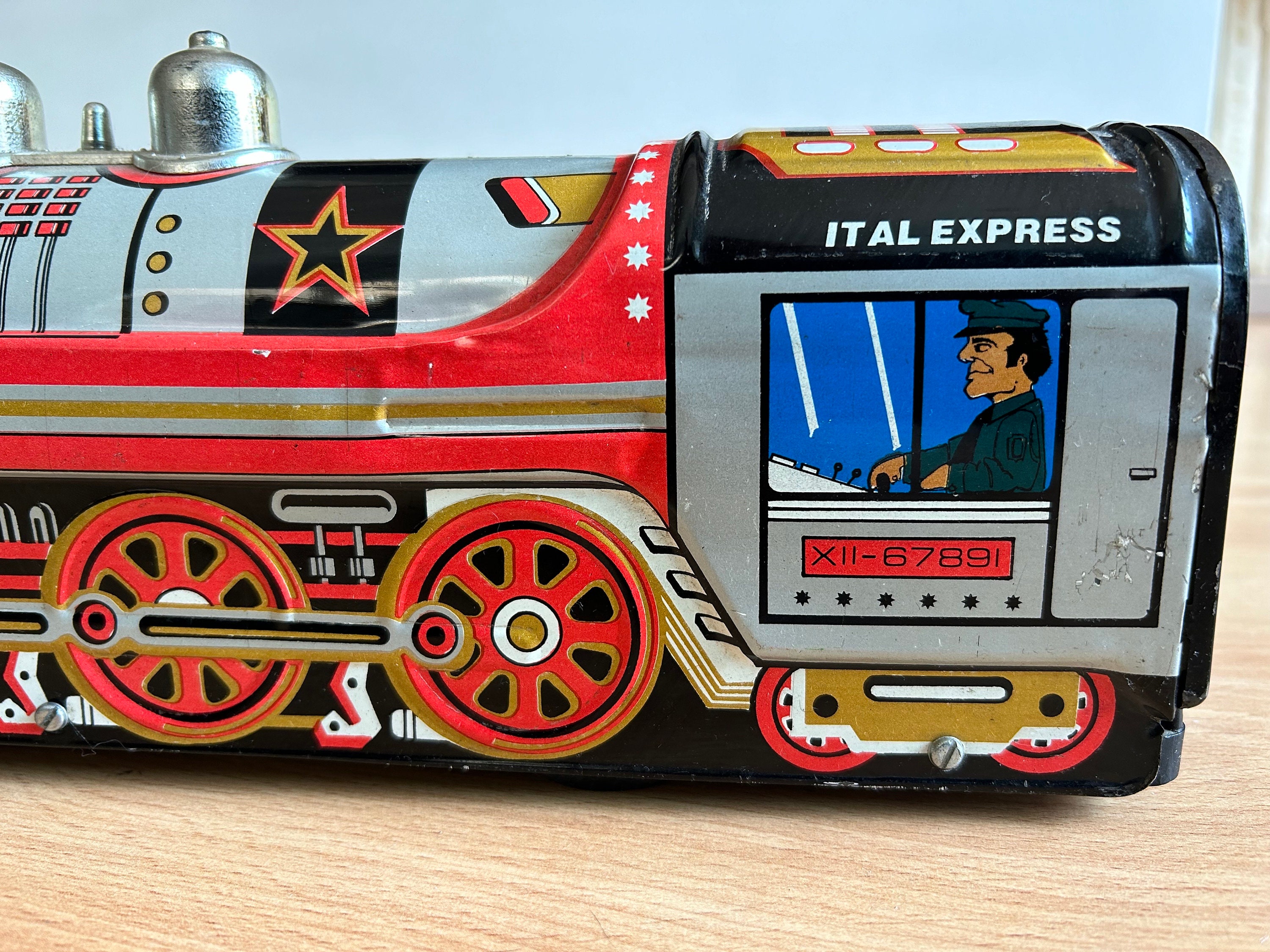 Tin and Plastic Train Locomotive Brand Doll Toys, Ital Express XII ...