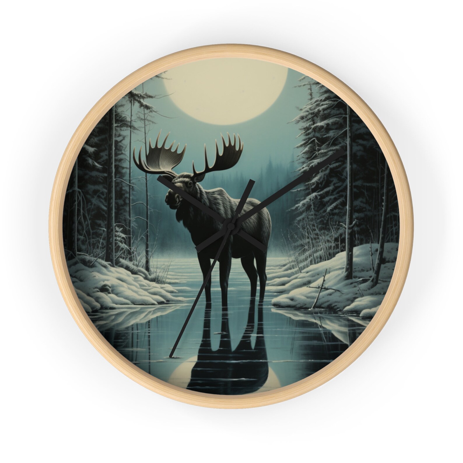 Moose Wall Clock, Living Room Wall Decor, Abstract Wall Clock, Mid ...