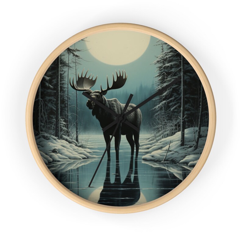 Moose Wall Clock, Living Room Wall Decor, Abstract Wall Clock, Mid ...