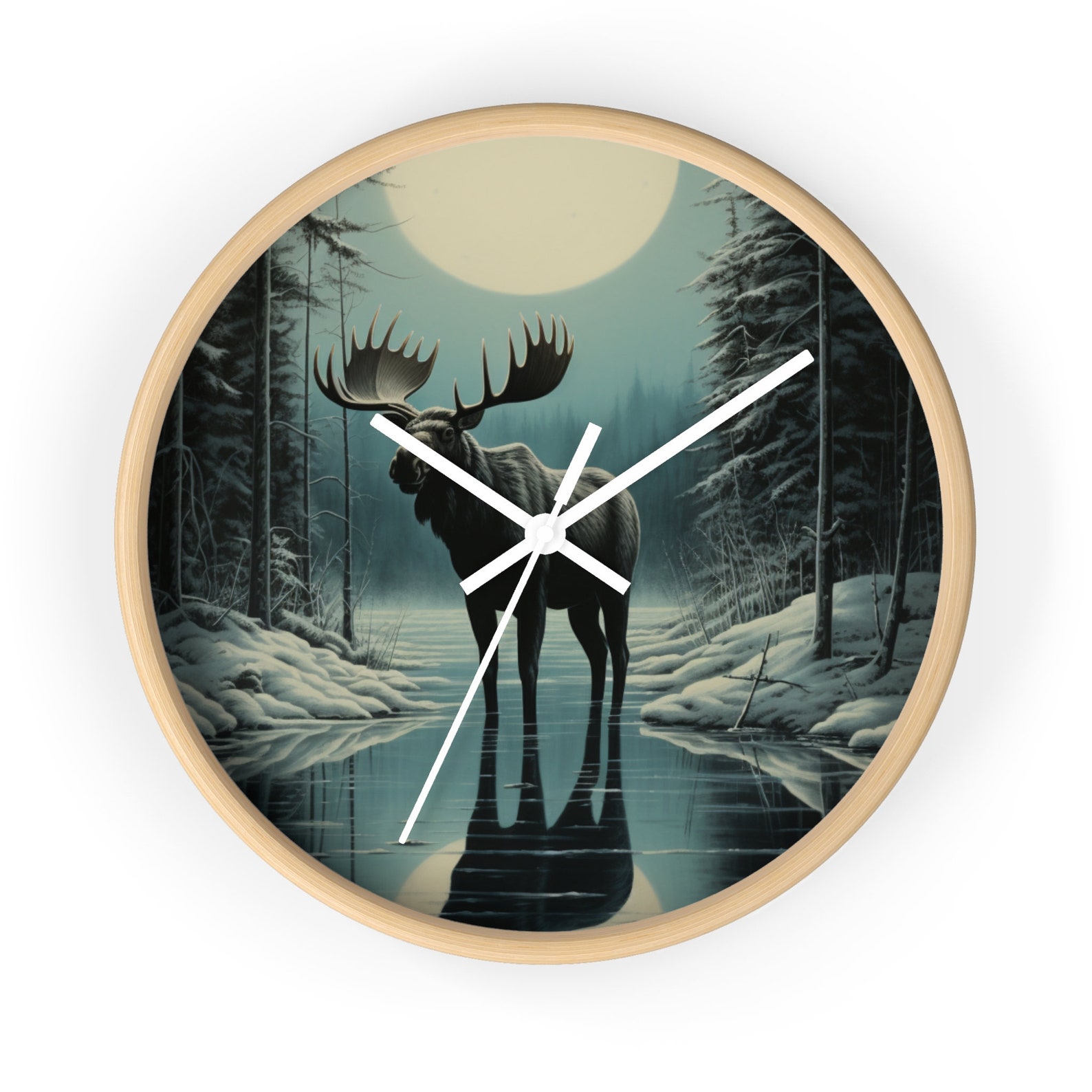 Moose Wall Clock, Living Room Wall Decor, Abstract Wall Clock, Mid ...
