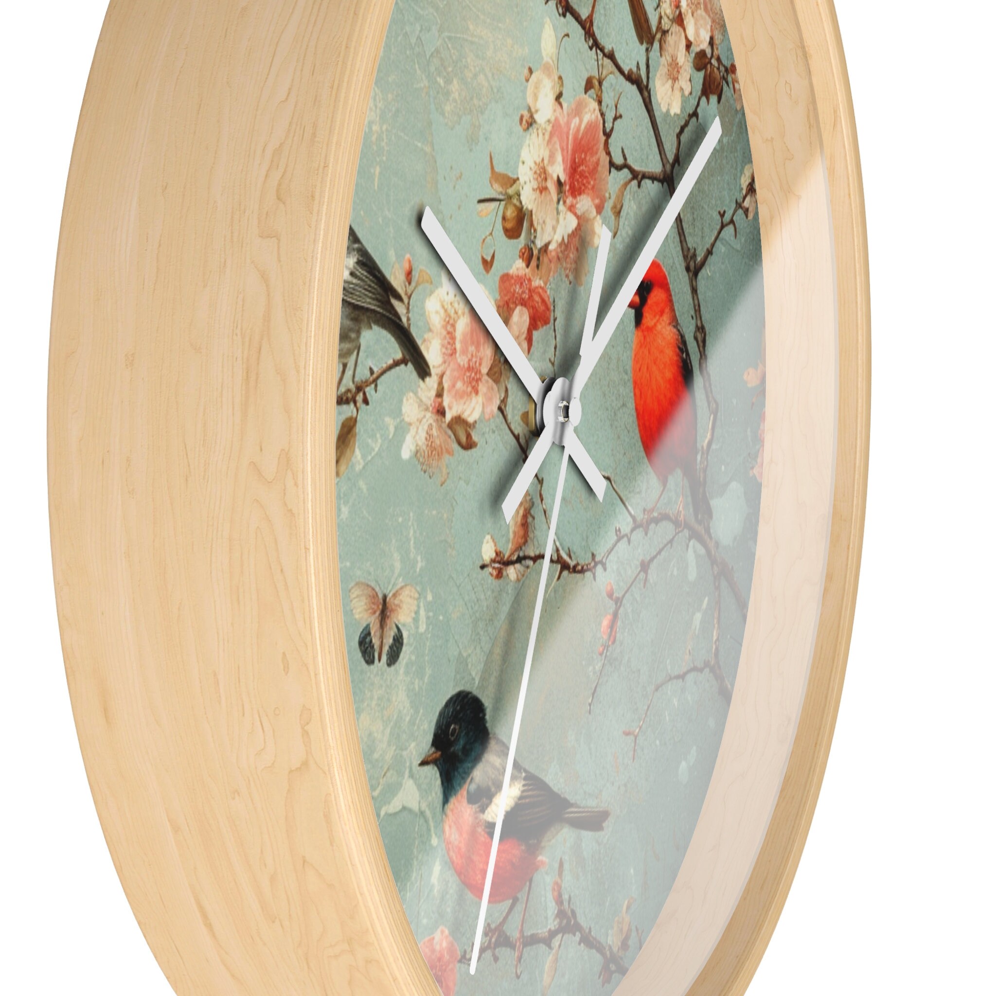 Birds Wall Clock, Living Room Wall Decor, Abstract Wall Clock, Mid ...