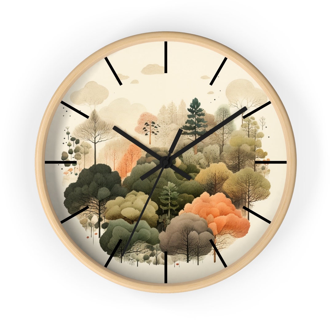 Forest Wall Clock, Nursery Wall Decor, Clock Wall Kids, Neutral Nursery ...