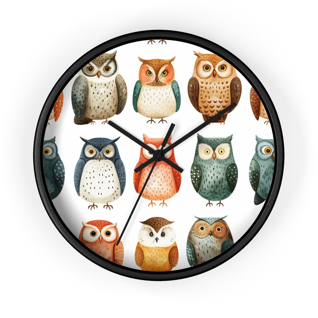 Owls Wall Clock, Kids Wall Clock, Nursery Wall Clock, , Nursery Wall ...