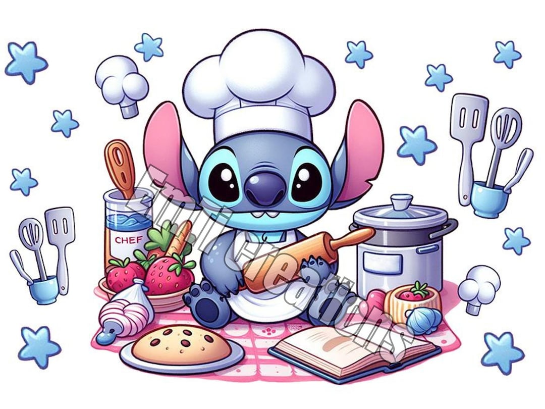 STITCH CHEF Digital Png - Etsy