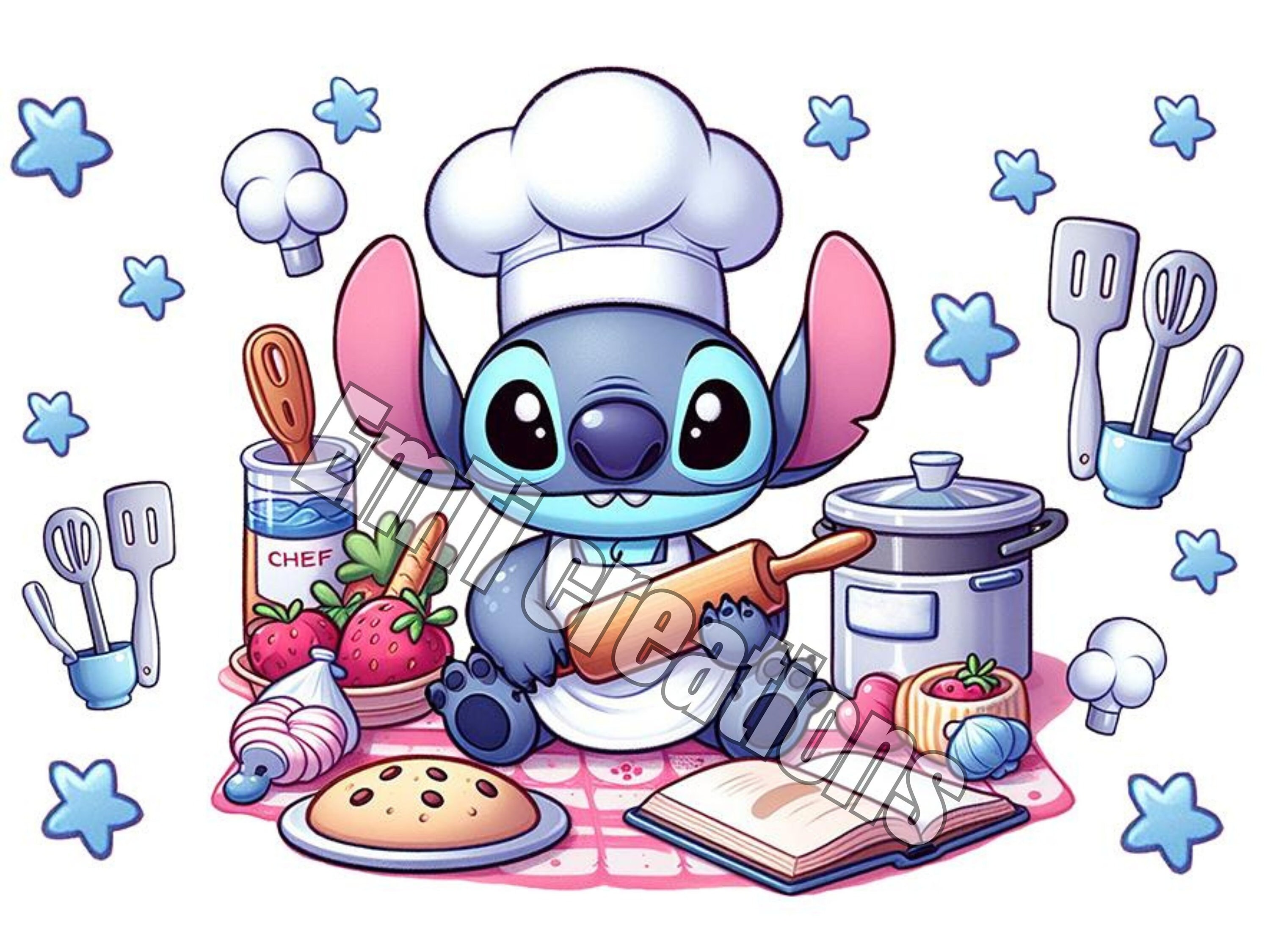 STITCH CHEF Digital Png - Etsy