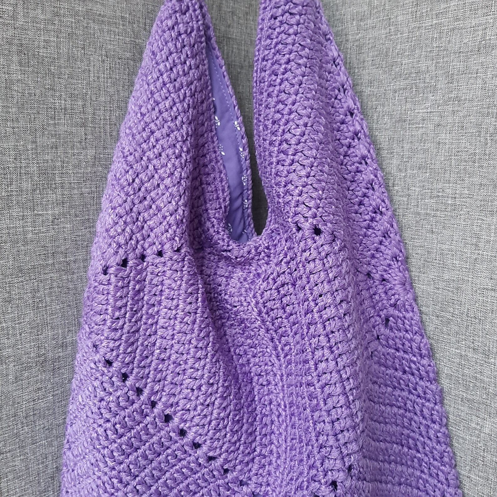 Women's Crocheted Large Tote Bag Lilac Color - Etsy