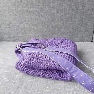 Women's Crocheted Large Tote Bag Lilac Color - Etsy