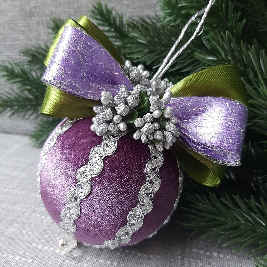 Christmas Ornaments Handmade Fabric, Christmas Decoration Tree, Lilac ...