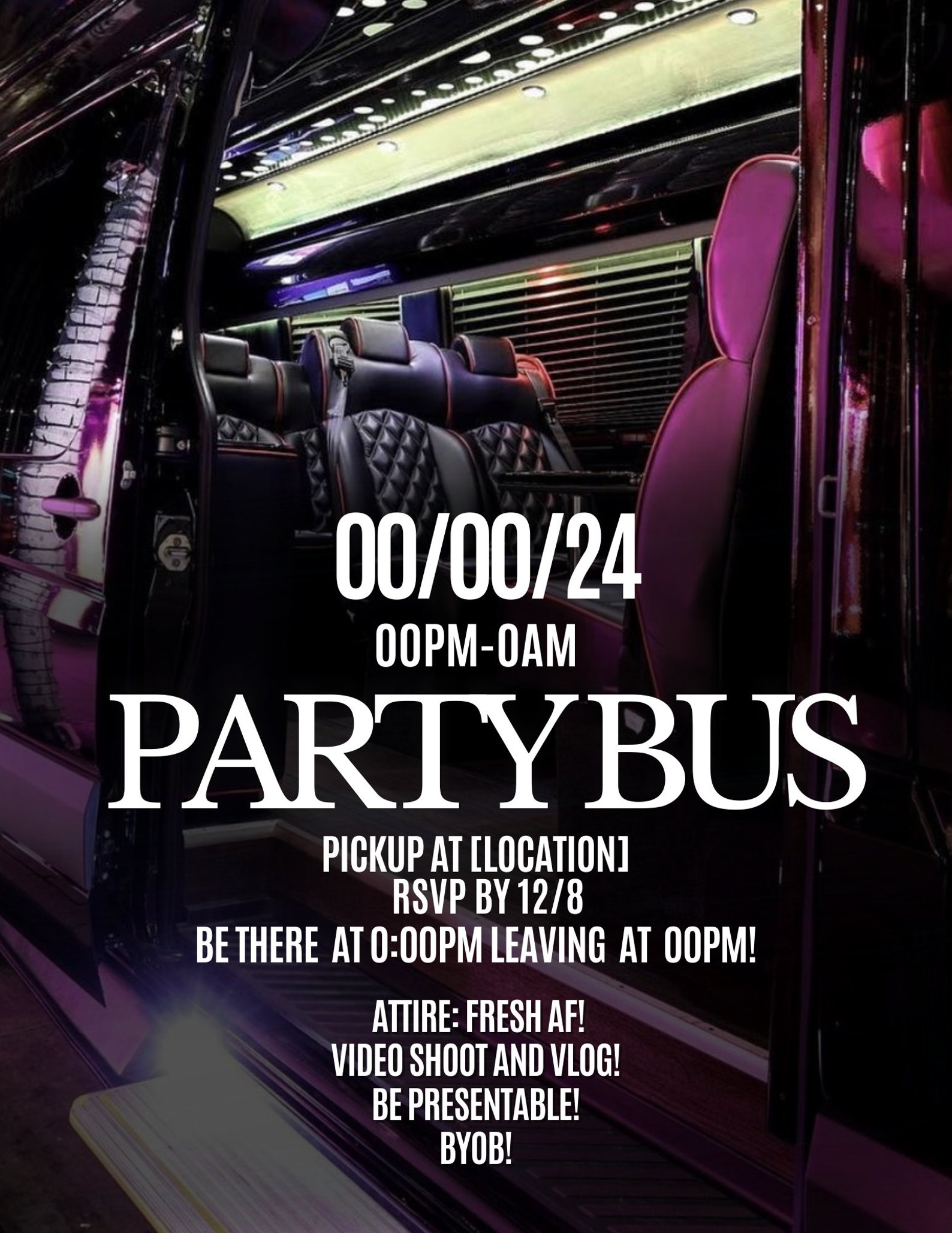 Party Bus Flyer - Etsy