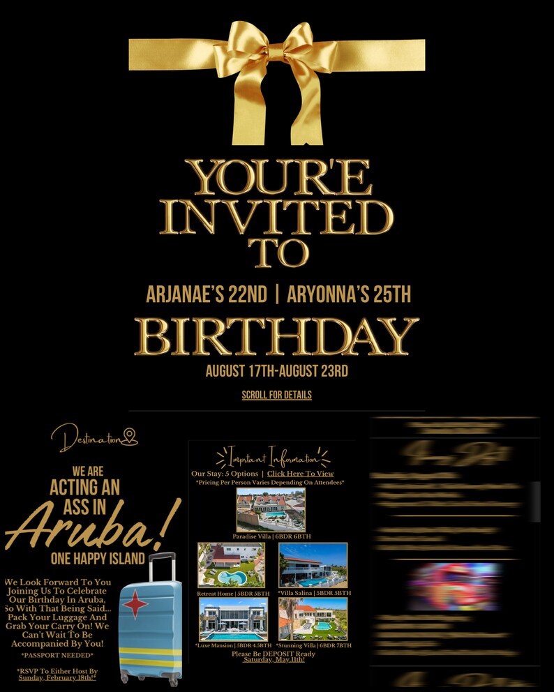 Personalized Birthday Itinerary E-invitation - Etsy