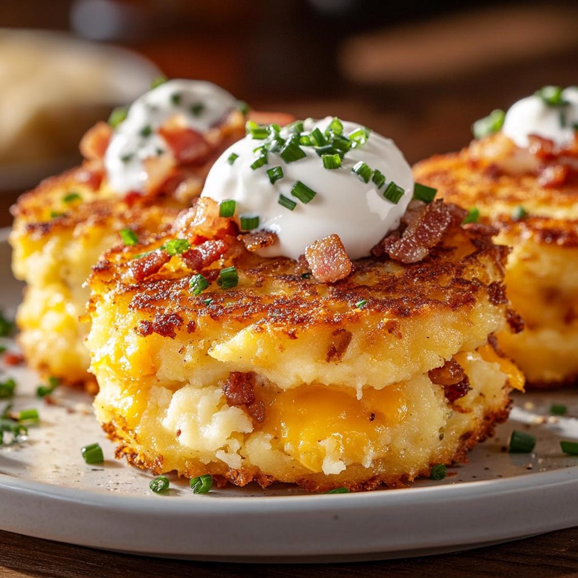 BEST RECIPE for Loaded Mashed Potato Cakes | Comfort Food | Printable ...