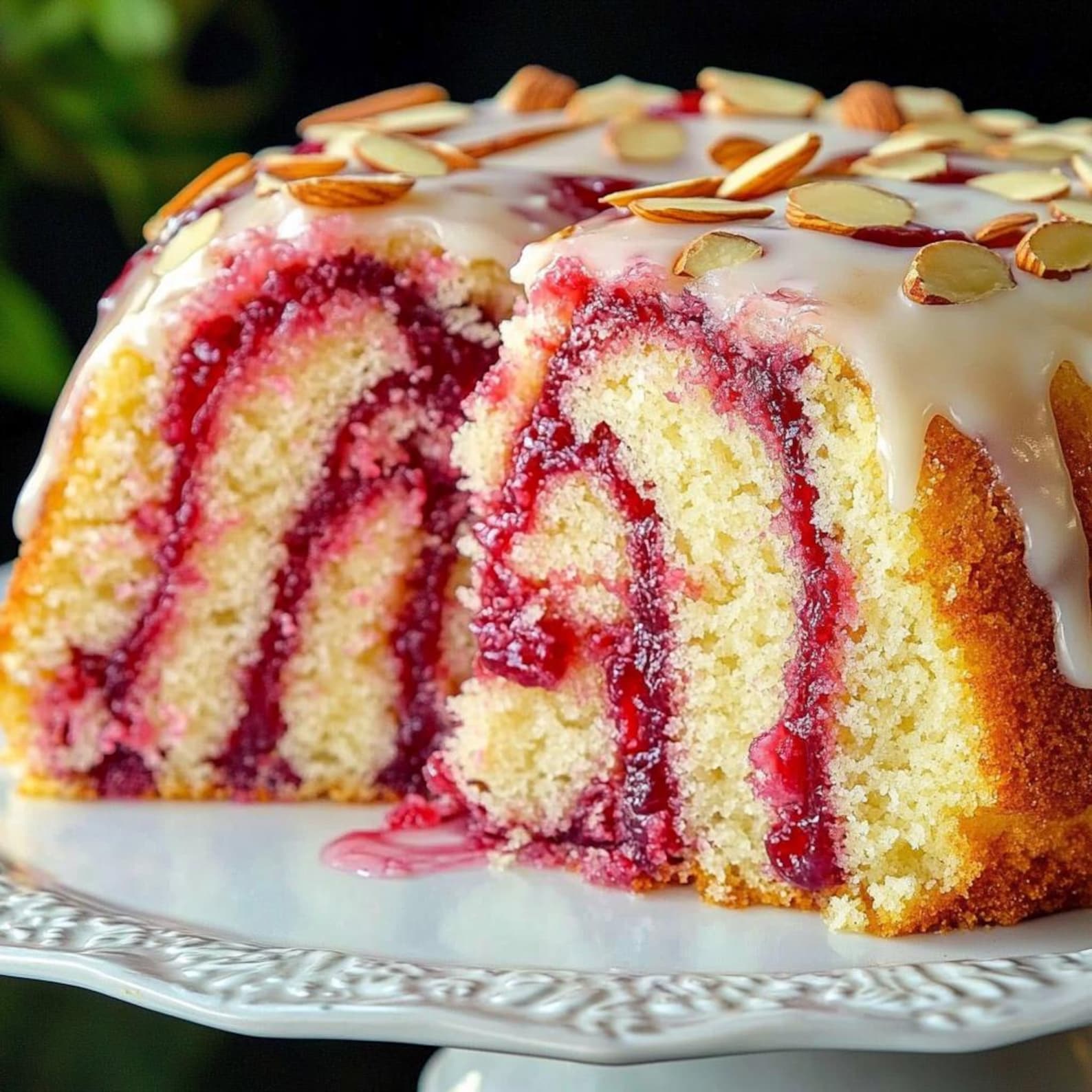 Almond Raspberry Swirl Cake Recipe: Printable Baking Guide (PDF) - Etsy