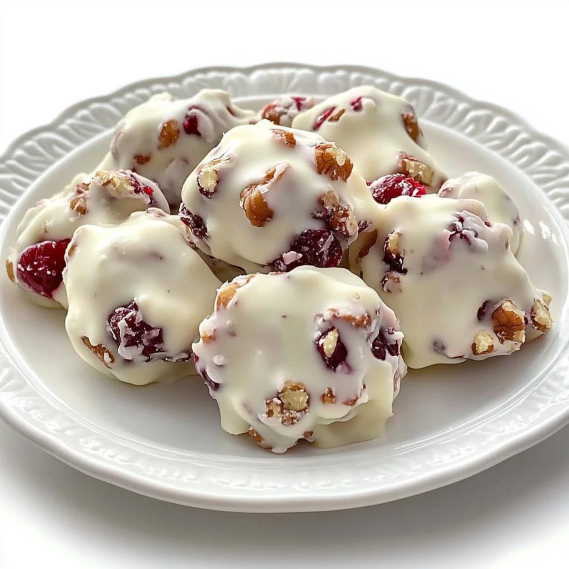 White Chocolate Cranberry Pecan Clusters Recipe: No-bake Dessert (PDF ...
