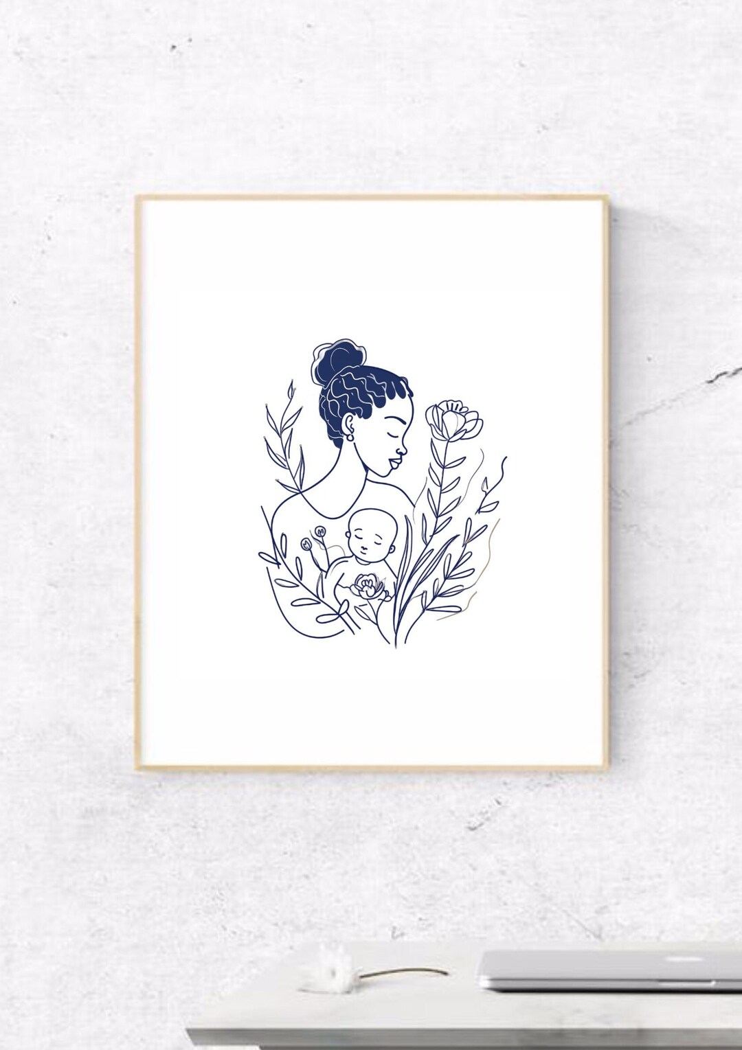 Maternity Poster to Download, Woman and Her Baby, Minimalist, Wall Art ...