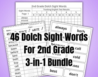 Dolch Sight Words for Kindergarten Bundle: Read, Trace, Write ...