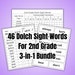 Dolch Sight Words for 2nd Grade Bundle: Read, Trace, Write Worksheets ...