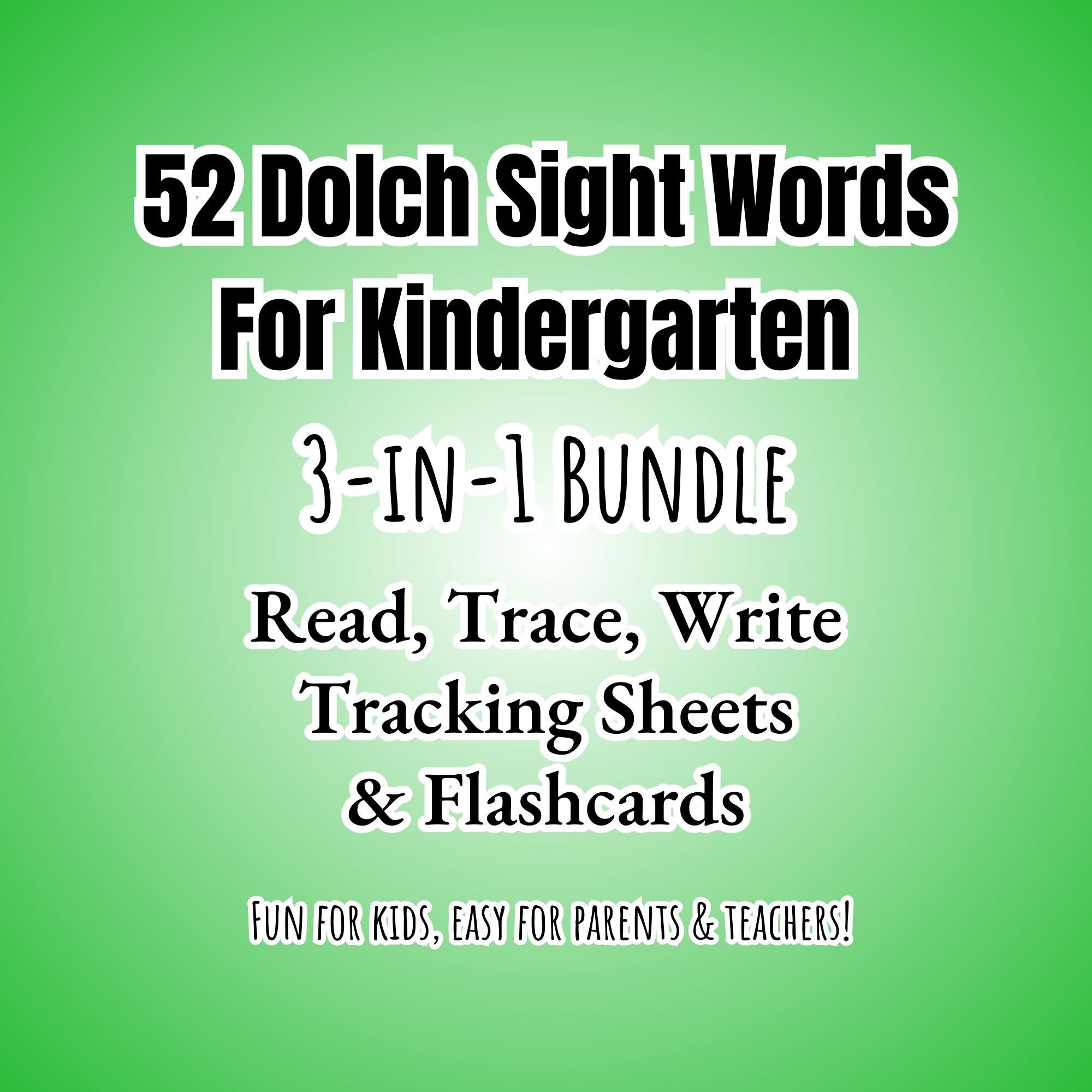 Dolch Sight Words for Kindergarten Bundle: Read, Trace, Write ...