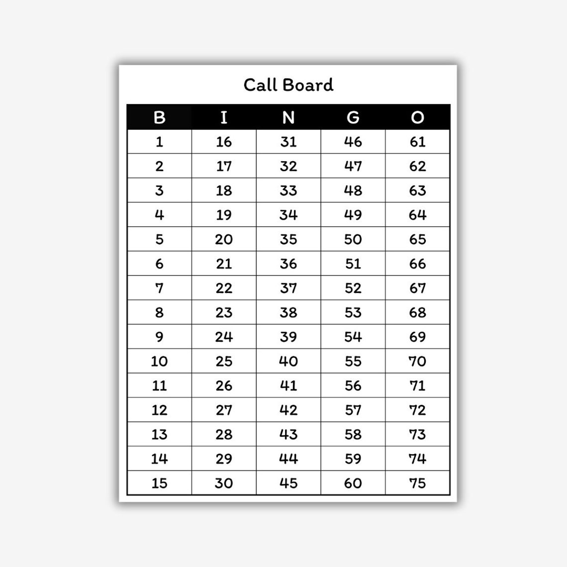 250 Bingo Cards | Printable Set | Black and White Edition | 1, 2, 4, 6 ...