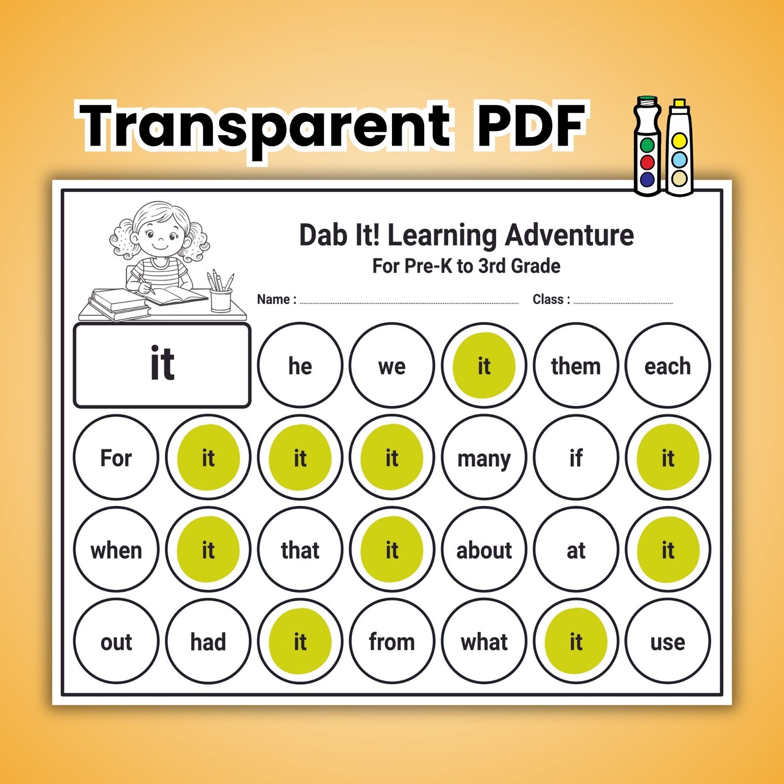 Fry's Tenth 100 Sight Word Dab It Worksheets: 100 Printable Activities ...