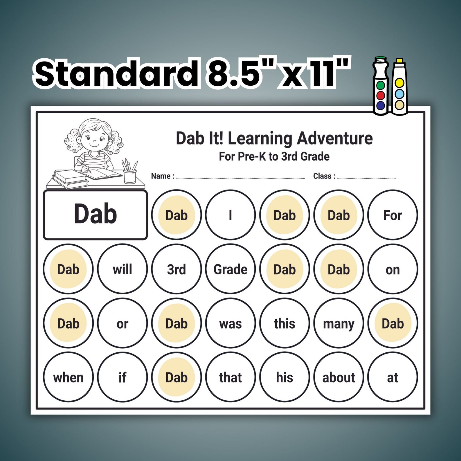 Fry's Second 100 Sight Word Dab It Worksheets: 100 Printable Activities ...