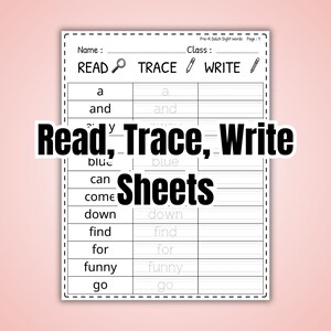 Dolch Sight Words for Pre-k Bundle: Read, Trace, Write Worksheets ...