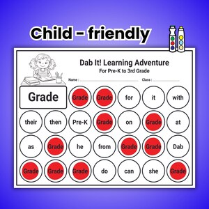 Pre-k Dolch Sight Word Dab It Worksheets: 40 Printable Activities for ...