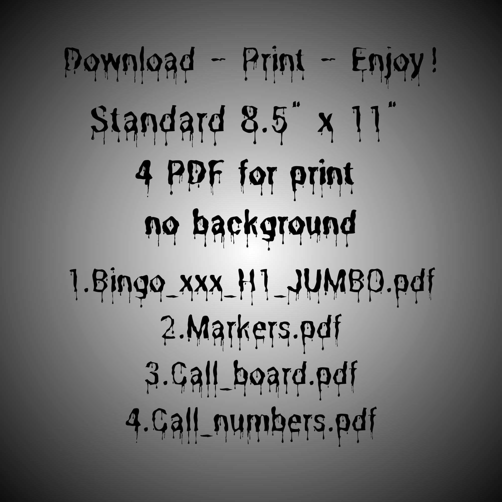 Halloween Bingo 2000 Cards, 1 per Page, Large Print, Instant PDF ...