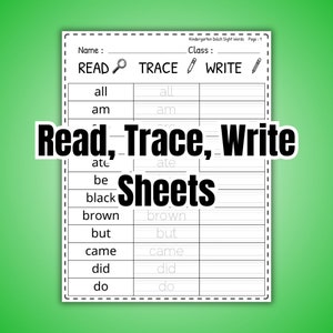 Dolch Sight Words for Kindergarten Bundle: Read, Trace, Write ...