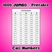 Bingo Cards, 1000 Unique Jumbo Printable - Instant PDF Download | Bingo ...