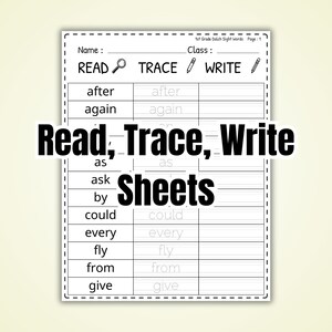 Dolch Sight Words for 1st Grade Bundle: Read, Trace, Write Worksheets ...