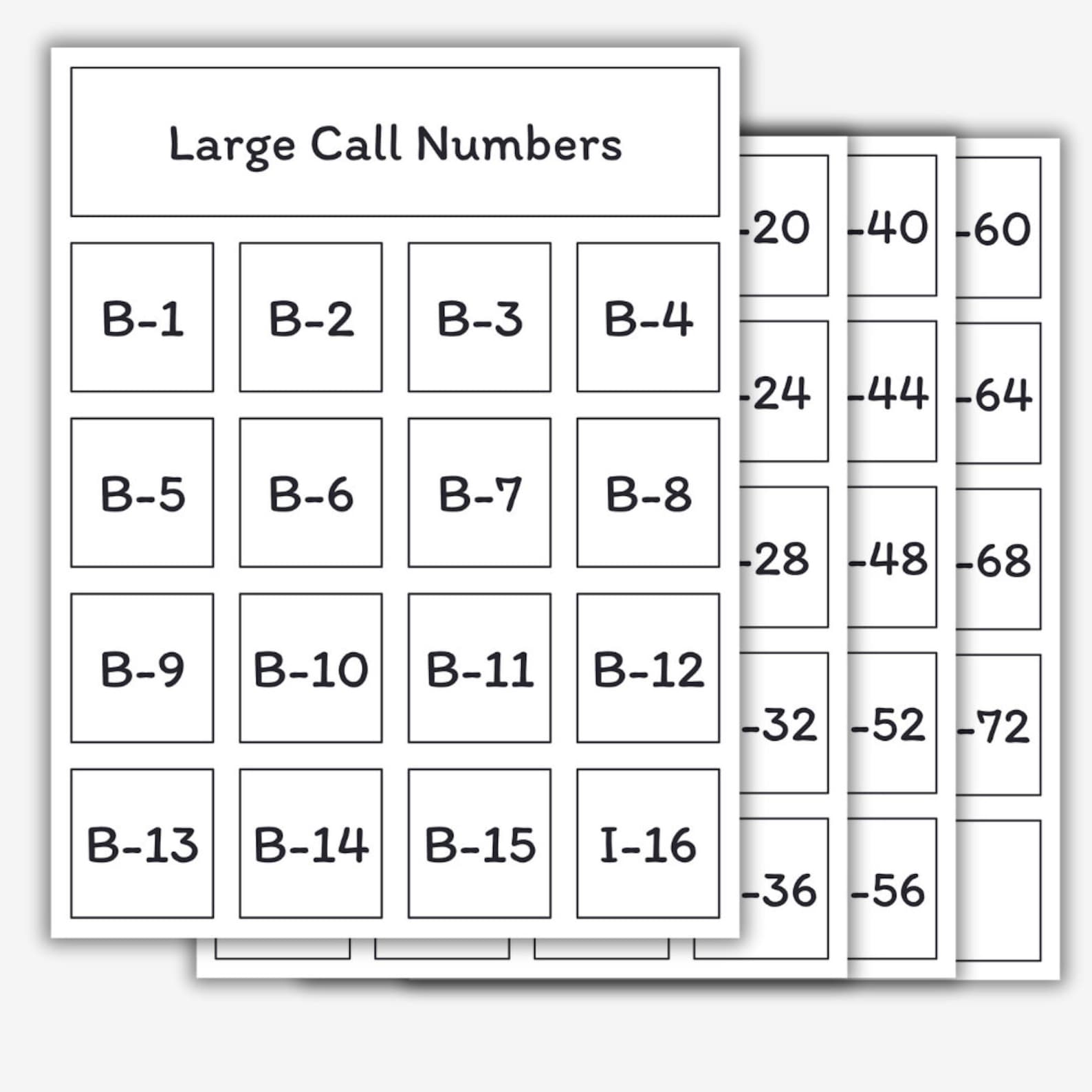 250 Bingo Cards | Printable Set | Black and White Edition | 1, 2, 4, 6 ...