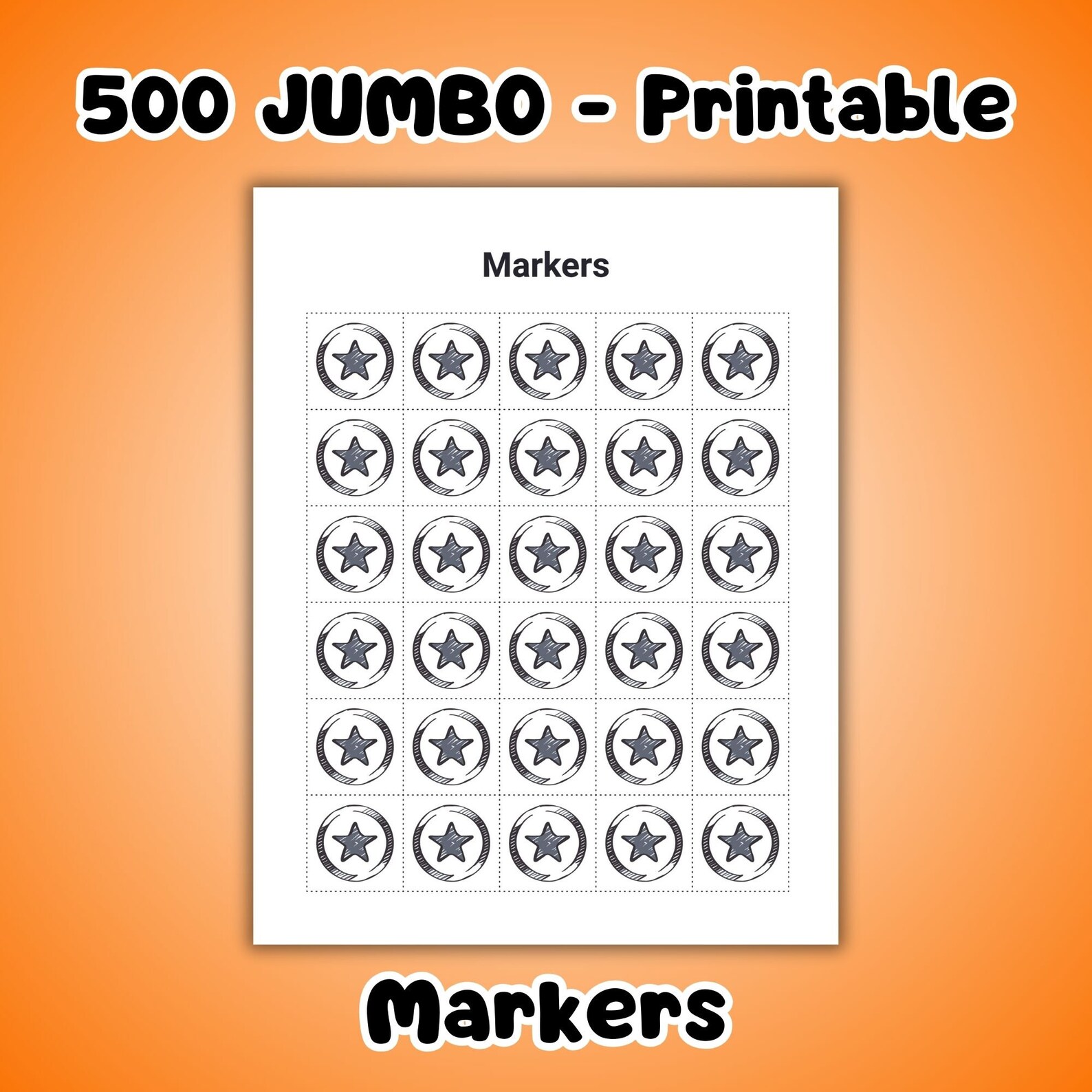 Bingo Cards, 500 Unique Jumbo Printable - Instant PDF Download | Bingo ...