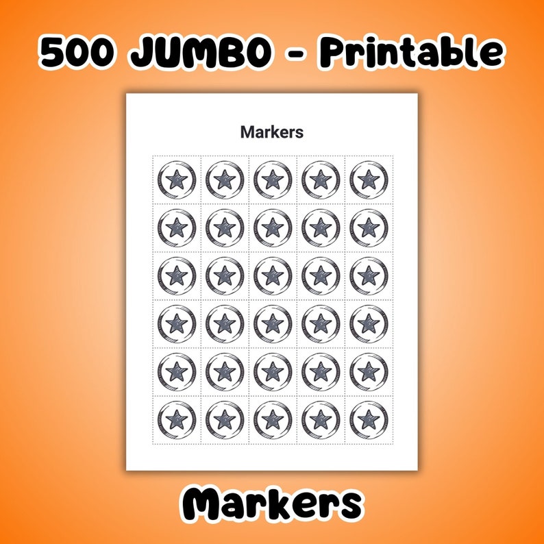 Bingo Cards, 500 Unique Jumbo Printable - Instant PDF Download | Bingo ...