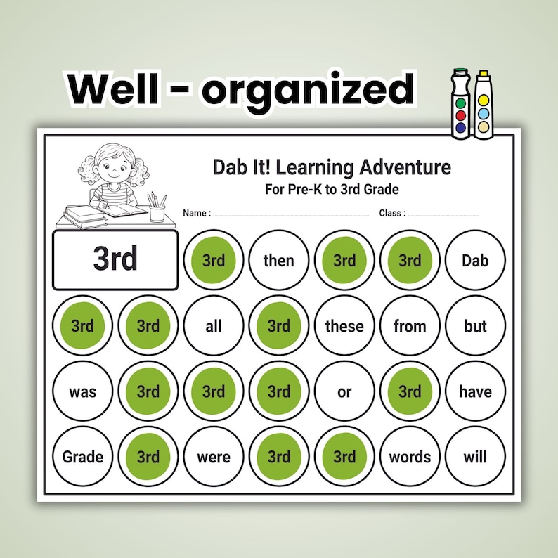 1st Grade Dolch Sight Word Dab It Worksheets: 41 Printable Activities ...