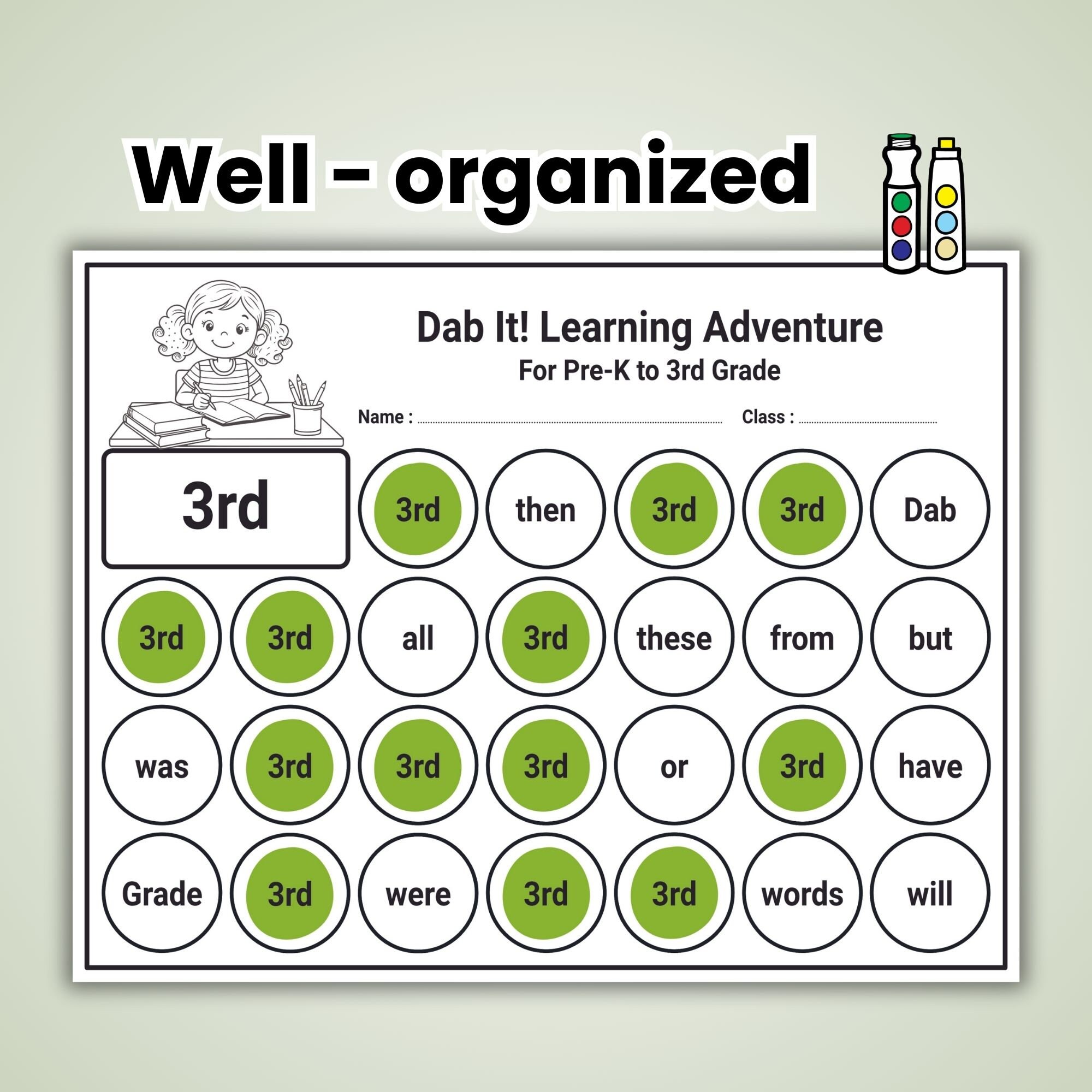 1st Grade Dolch Sight Word Dab It Worksheets: 41 Printable Activities ...