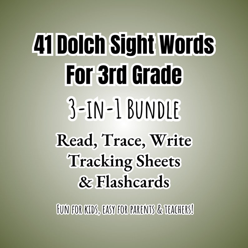 Dolch Sight Words for 3rd Grade Bundle: Read, Trace, Write Worksheets ...